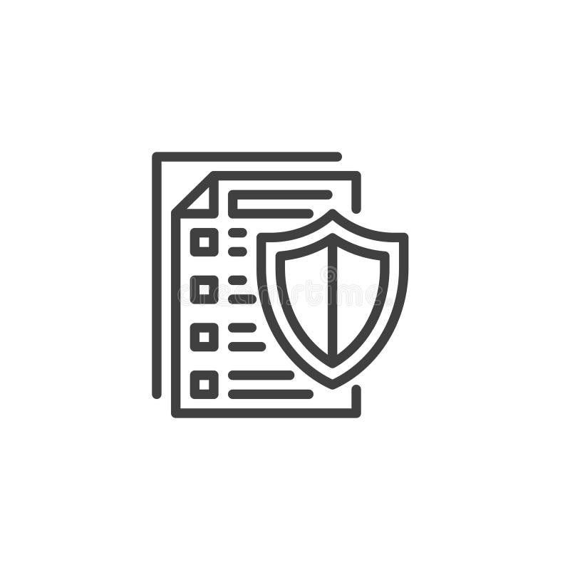 Insurance Protection Plan Line Icon Stock Vector - Illustration of ...