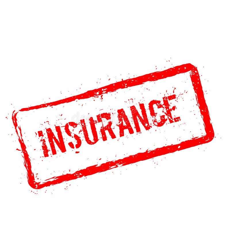 Insurance stamp on white stock vector. Illustration of management ...