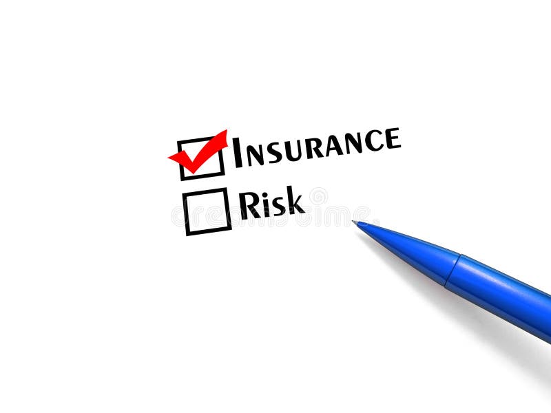 Insurance and Risk on Blue Road Sign. Stock Photo - Image of signal ...