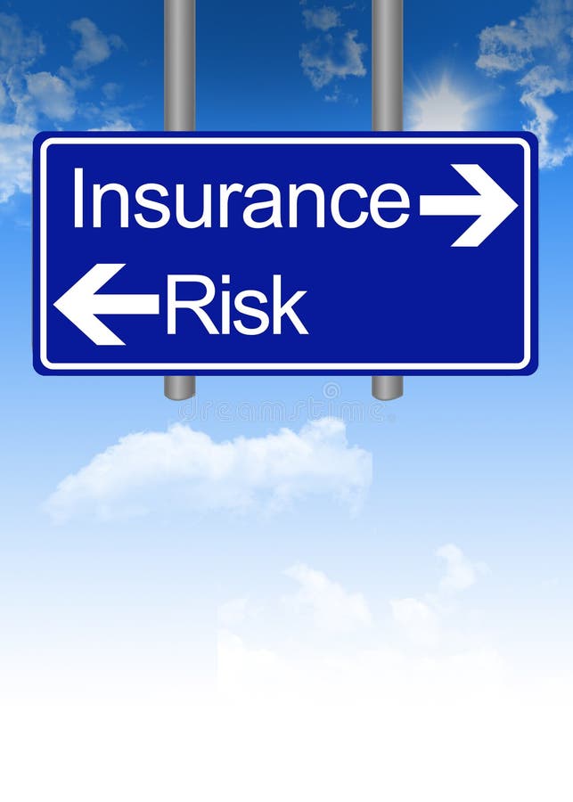 Insurance or Risk Dilemma on Road Sign Stock Illustration ...