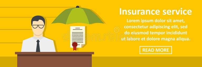 Insurance Service Banner Horizontal Concept Stock Vector - Illustration ...