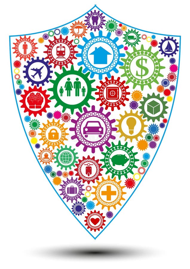Insurance Shield Design Concept Stock Illustration - Illustration of ...
