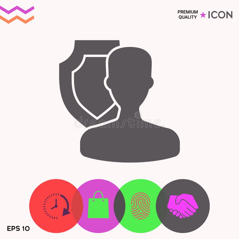 Insurance Shield with User Icon Stock Vector - Illustration of guard ...