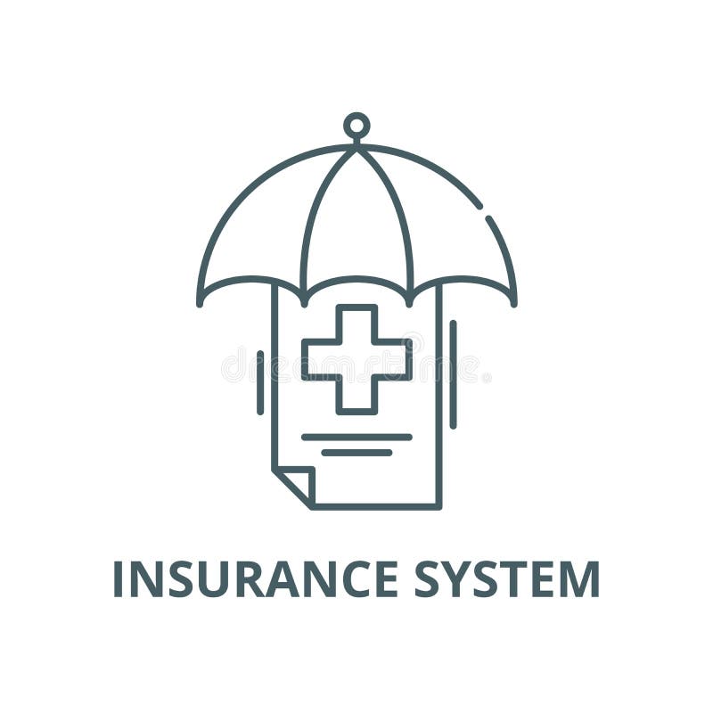 Insurance System Line Icon Concept. Insurance System Vector Linear ...