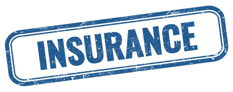 INSURANCE Text on Blue Grungy Vintage Stamp Stock Illustration ...