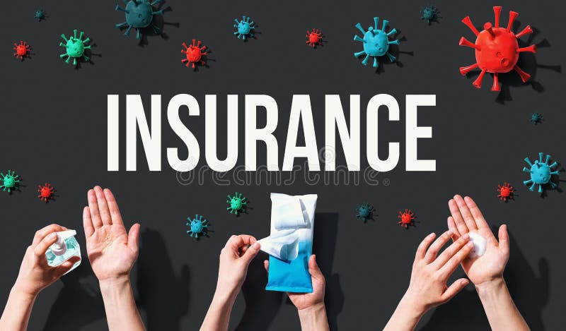 Insurance Theme with Viral and Hygiene Objects Stock Image - Image of ...