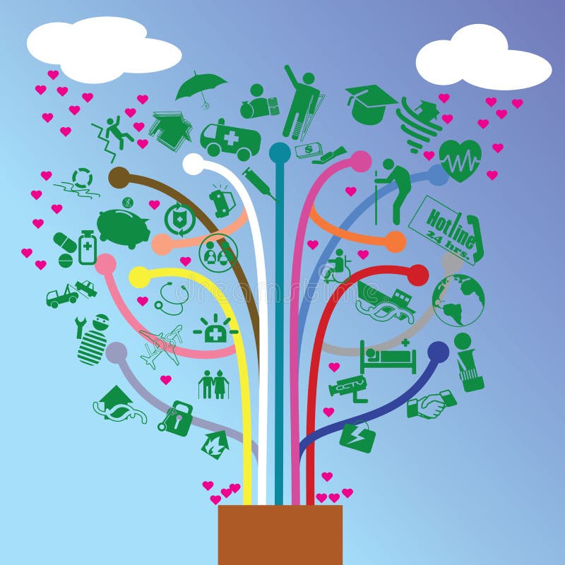 Insurance tree stock vector. Illustration of admission - 44251114