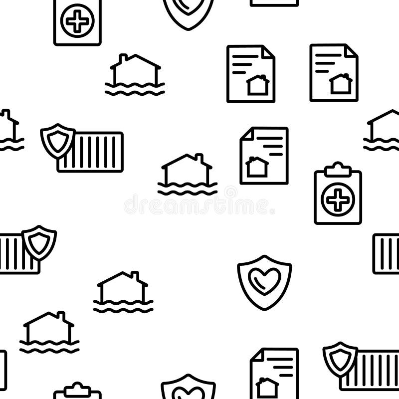 Insurance Vector Seamless Pattern Stock Vector - Illustration of injury ...