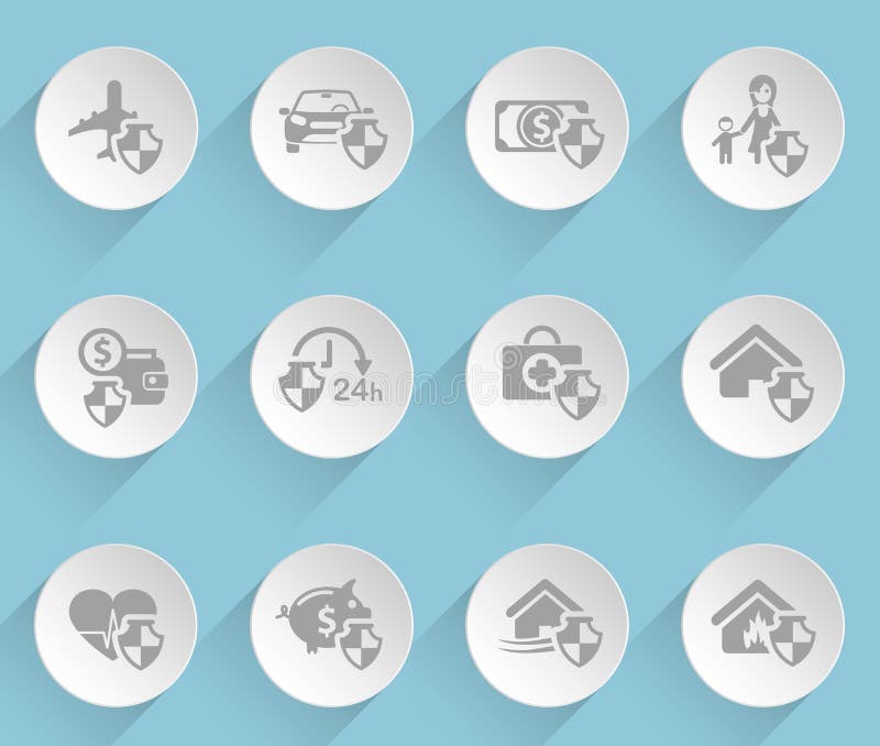Insurance web icons stock vector. Illustration of wallet - 235750116
