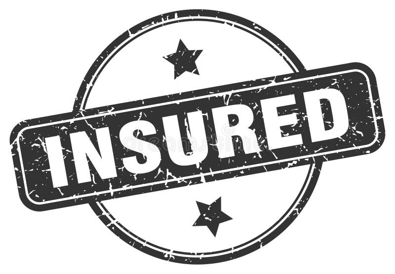 Insured stamp stock vector. Illustration of sticker - 148236355