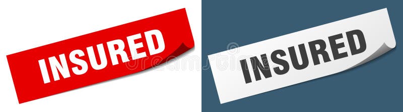 Insured Sticker. Insured Sign Set Stock Vector - Illustration of ...