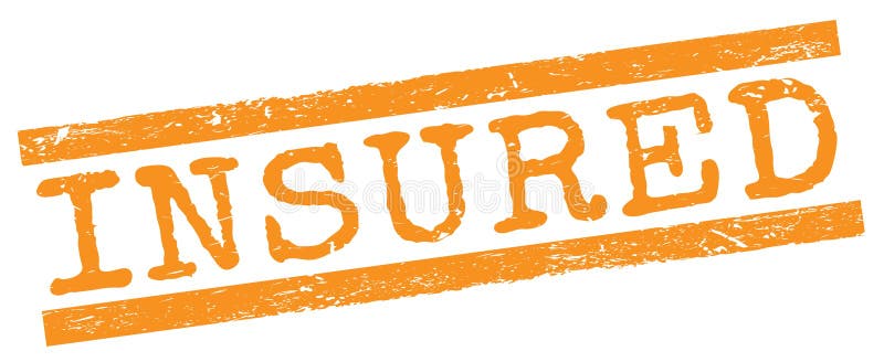 INSURED Text on Red Rectangle Stamp Sign Stock Illustration ...