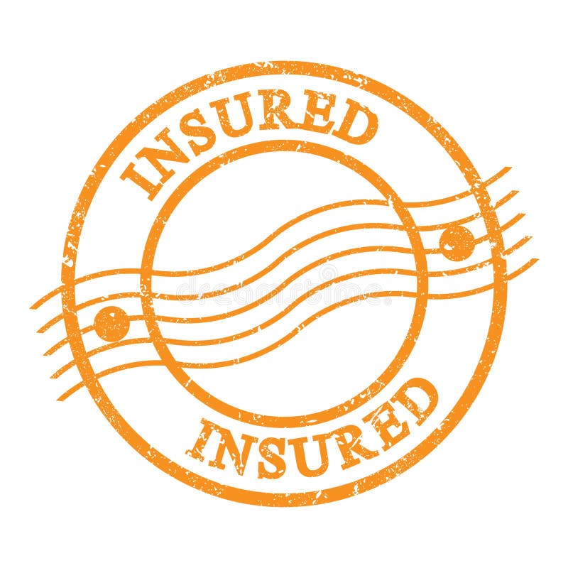 INSURED Text on Red Rectangle Stamp Sign Stock Illustration ...