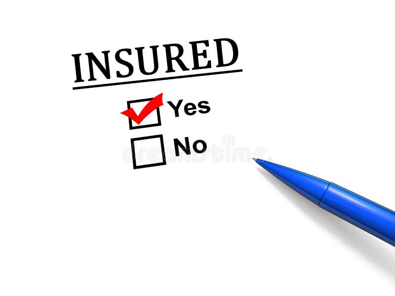Insured: yes or no stock illustration. Illustration of ...