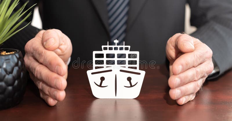 Concept of Marine Insurance Stock Image - Image of merchandise, safety ...