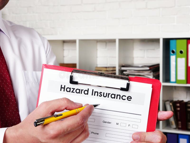 Insurer Shows Hazard Insurance Form for Signing. Stock Image - Image of ...