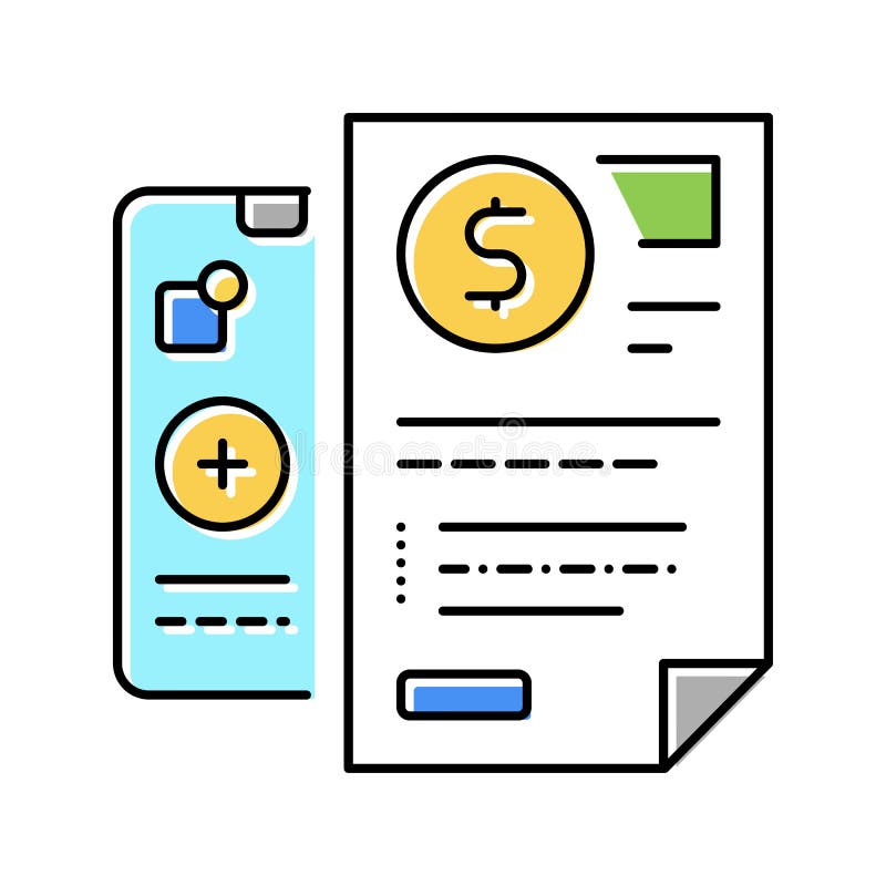 Insurtech Documentation Color Icon Vector Illustration Stock Vector ...