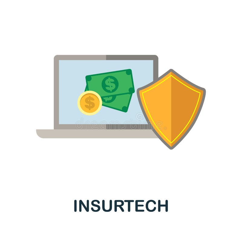 Insurtech Flat Icon. Color Simple Element from Fintech Collection ...