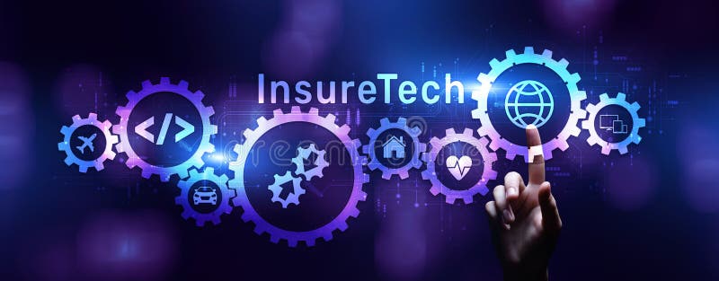 Insurtech Insurance Technology Online Business Finance Concept on ...