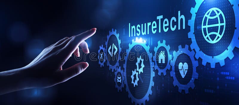 Insurtech Insurance Technology Online Business Finance Concept on ...