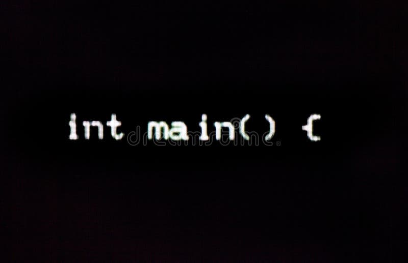 Int Main { on the Black Screen Stock Image - Image of command, execute ...