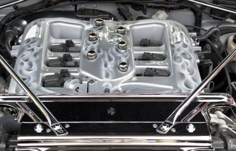 Intake Manifold of a High Performance Engine Stock Image - Image of ...