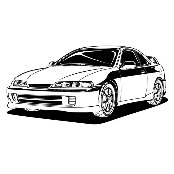 Integra DC2 Car Illustration Stock Vector - Illustration of mock, motor ...