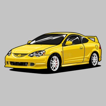 Integra DC5 Type R Car Illustration Stock Vector - Illustration of vtec ...
