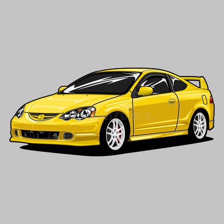 Integra DC5 Type R Car Illustration Stock Vector - Illustration of vtec ...