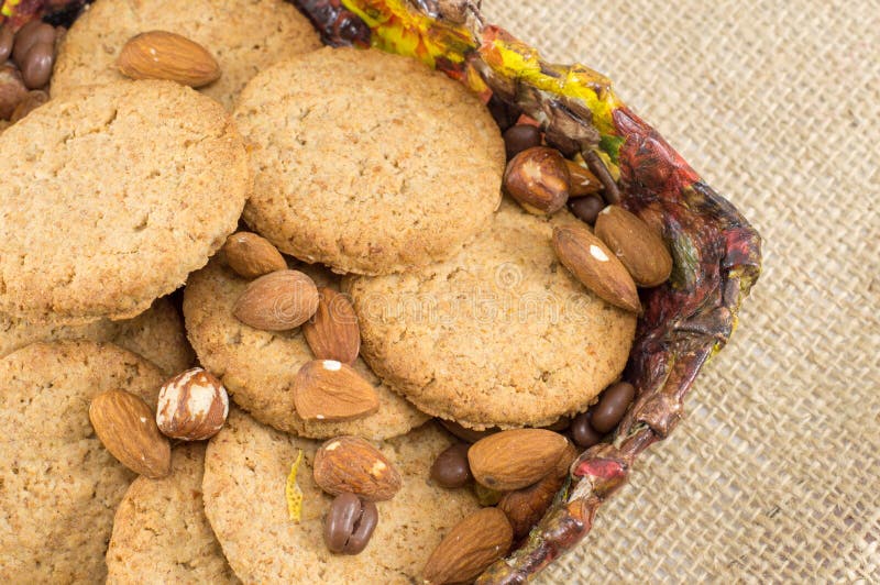 Integral Cookies with Almonds Stock Photo - Image of heap, natural ...