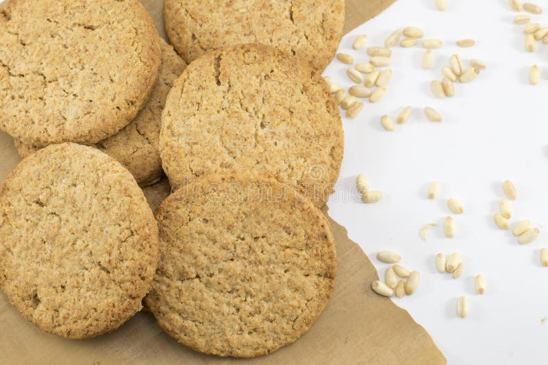 Integral Cookies with Various Snacks Stock Image - Image of sweet, date ...