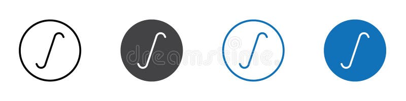 Integral Icon Isolated on White Background Vector Set Stock Vector ...