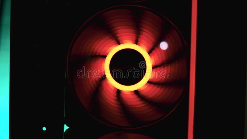 An Integral Part of a Computer, a Spinning Fan. Clip. Close Up of ...