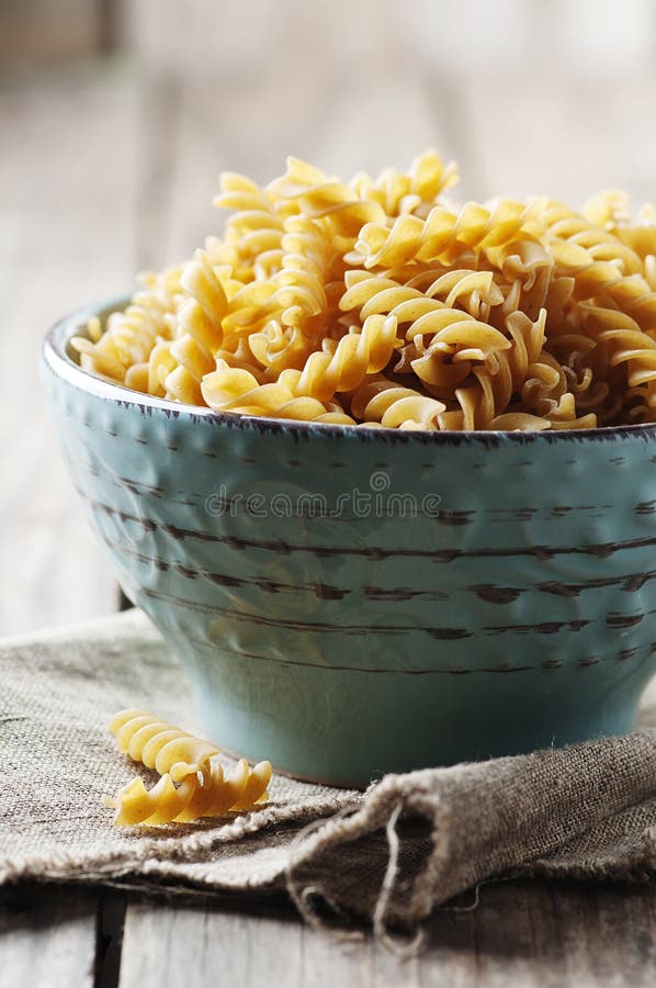 Integral Raw Pasta Fusilli on the Table Stock Image - Image of italy ...