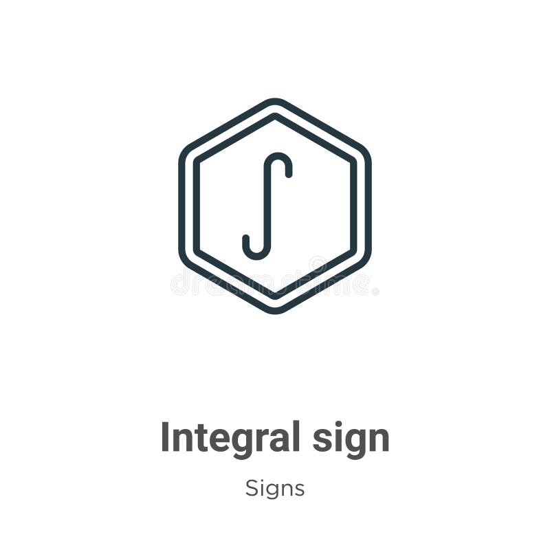 Integral Sign Outline Vector Icon. Thin Line Black Integral Sign Icon ...