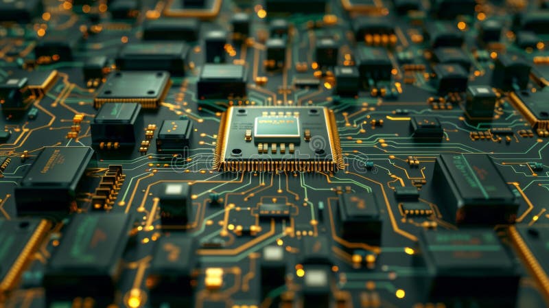 The Integrated Circuit Board. AI Generated Stock Image - Image of data, code: 373326633