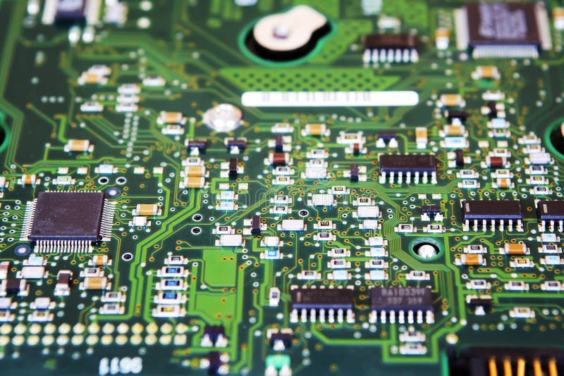 Integrated Circuit Board of a Hard Disk Stock Image - Image of macro ...