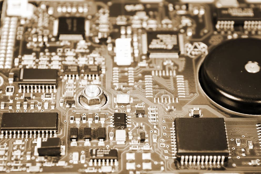 Integrated Circuit Board of a Hard Disk Stock Photo - Image of computer ...