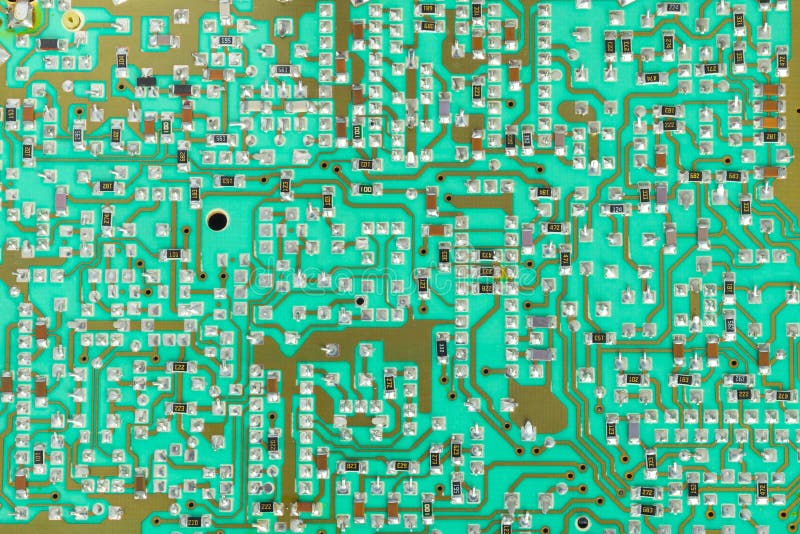 Integrated Circuit,chip, Cir,Green PCB Close-up Shot Stock Image ...