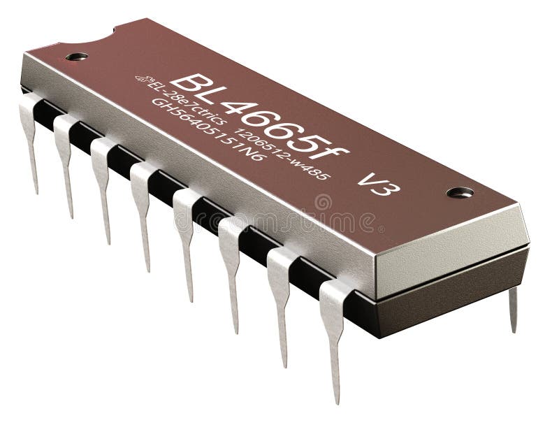 Integrated Circuit Or Micro Chip On Isolated. Computer Parts . Stock ...