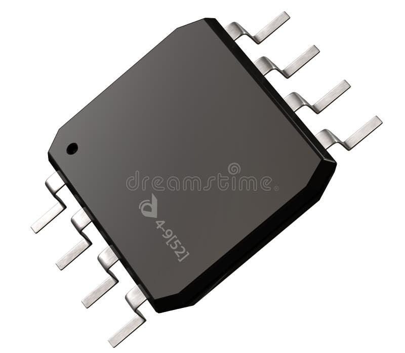Integrated Circuit of Digital Computer Parts. Logic Electronic Micro ...