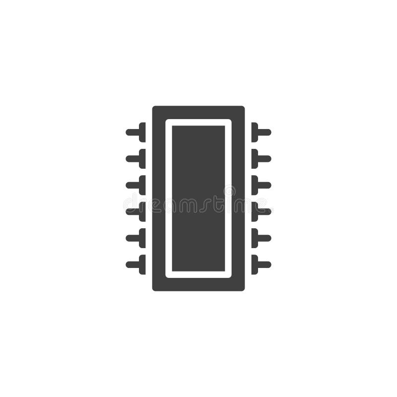 Integrated Circuit, Microchip Vector Icon Stock Vector - Illustration ...