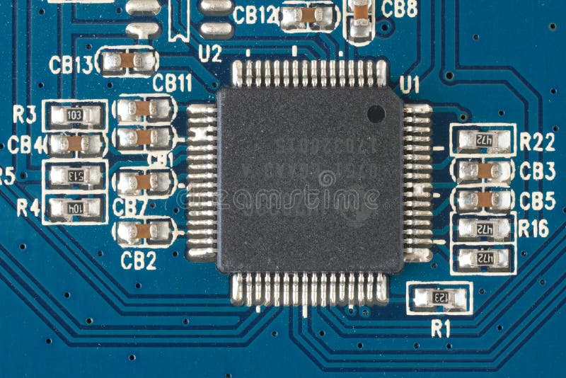 Integrated Circuit and Miniature Electronic Components. Electronic ...