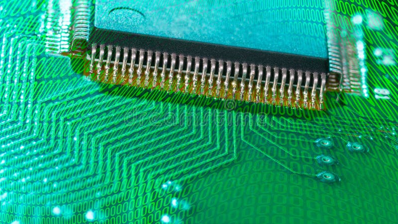 Integrated Circuit, Resistors and Capacitor Soldered on PCB Stock Photo ...
