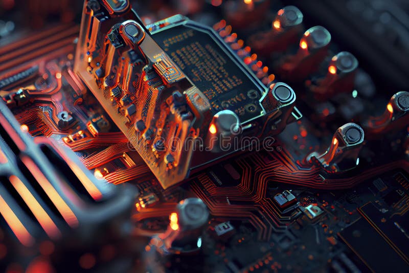 Central Computer Processors CPU Concept. Motherboard Digital Chip ...