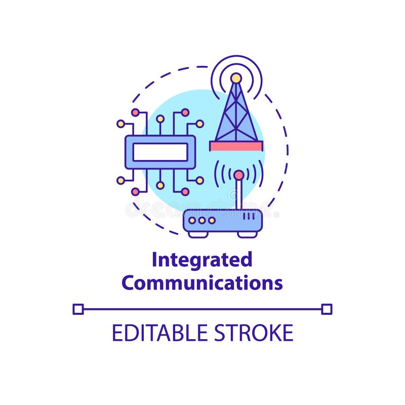 Integrated Communications Blue Gradient Concept Icon Stock Vector ...