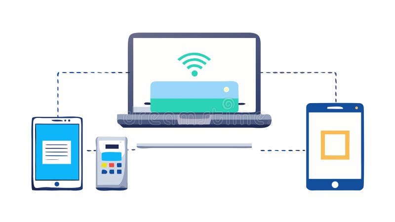 Integrated Digital Ecosystem: Multi-Device Printing Solution, Vector ...