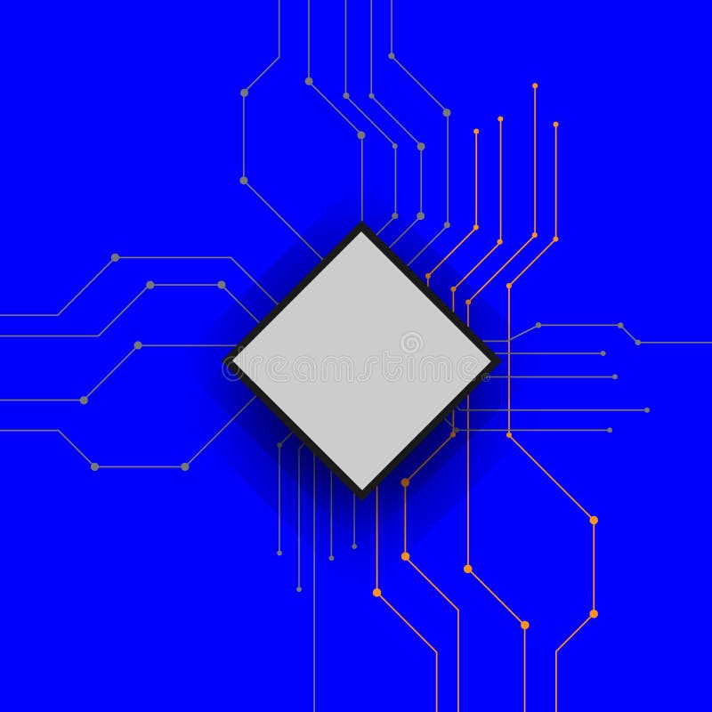 Integrated Electron Circuit Abstract Diagram in Blue To Blue Gradient ...