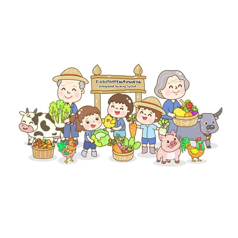 Integrated Farming System Vector on Background. Stock Illustration ...