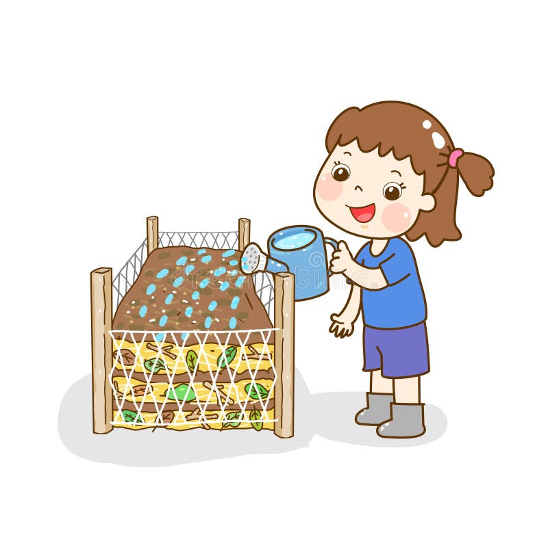 Cartoon Farmer Make Compost Vector. Stock Illustration - Illustration ...